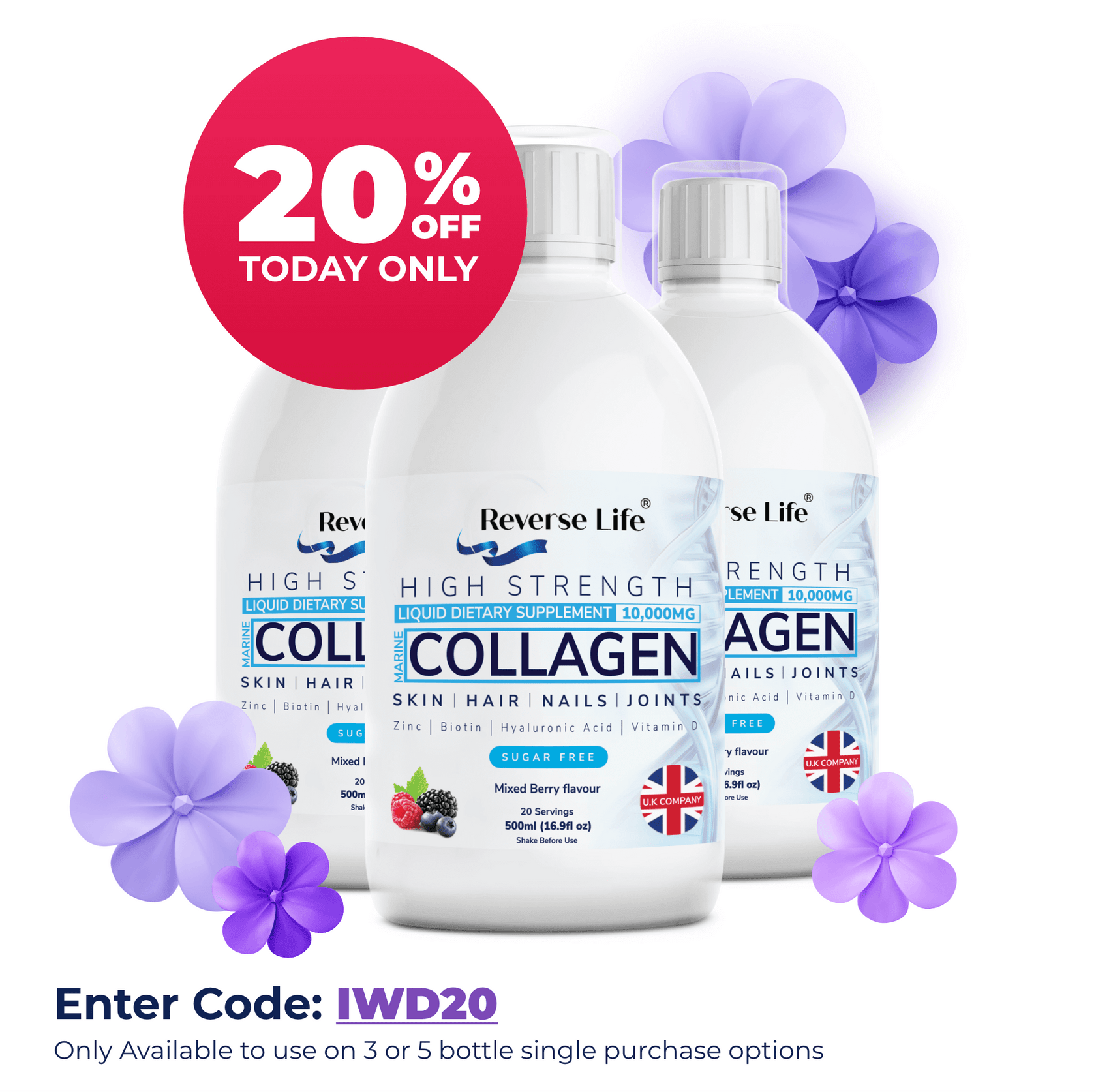 Reverse Life Collagen | Collagen | Purest marine Collagen