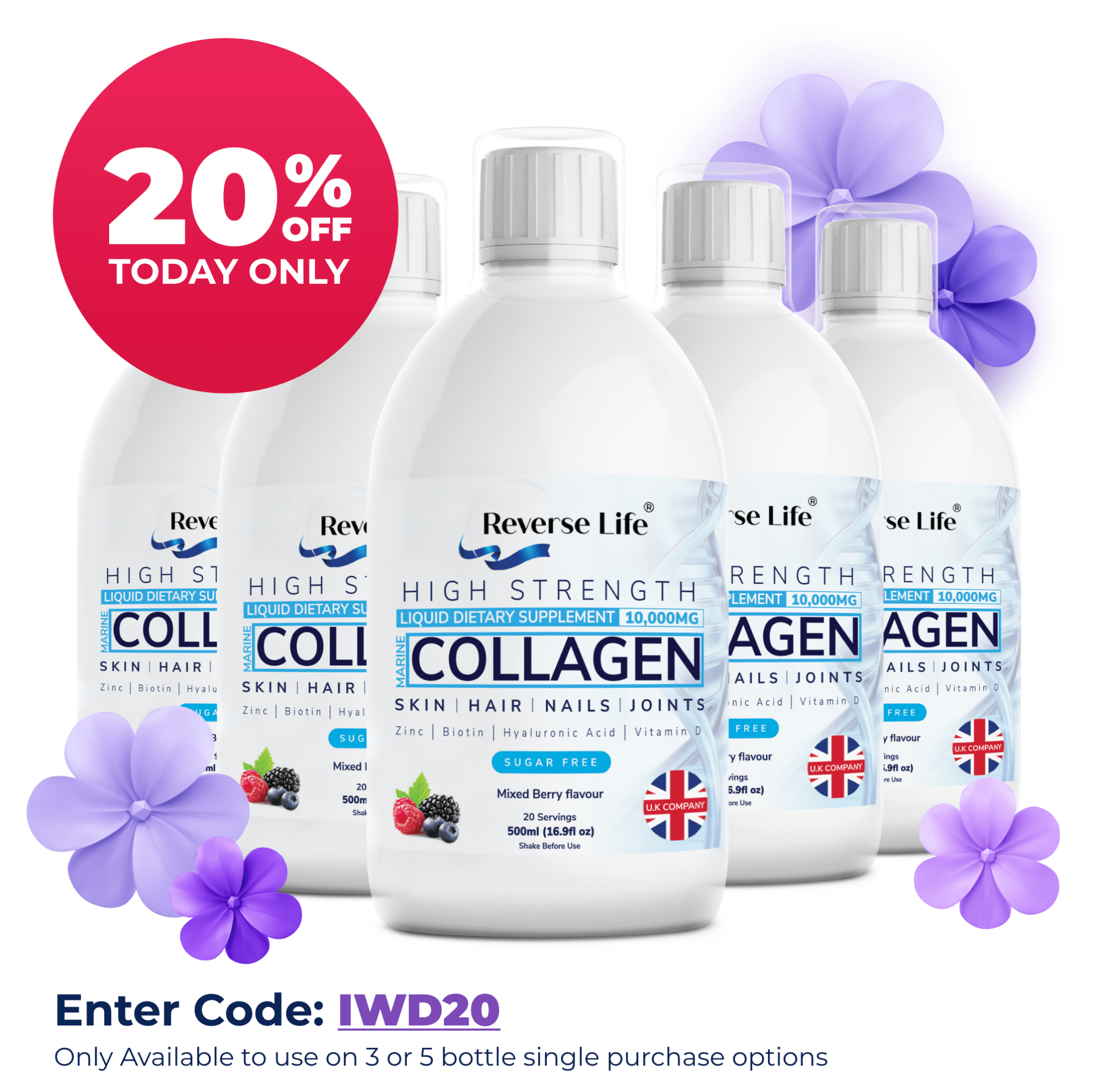 Reverse Life Collagen | Collagen | Purest marine Collagen